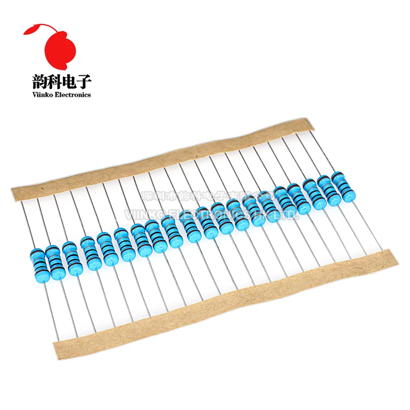 50pcs 1w Metal Film Resistor 1% 0.1r ~ 2.2m 10r 22r 47r 100r 330r 1k 4 ...