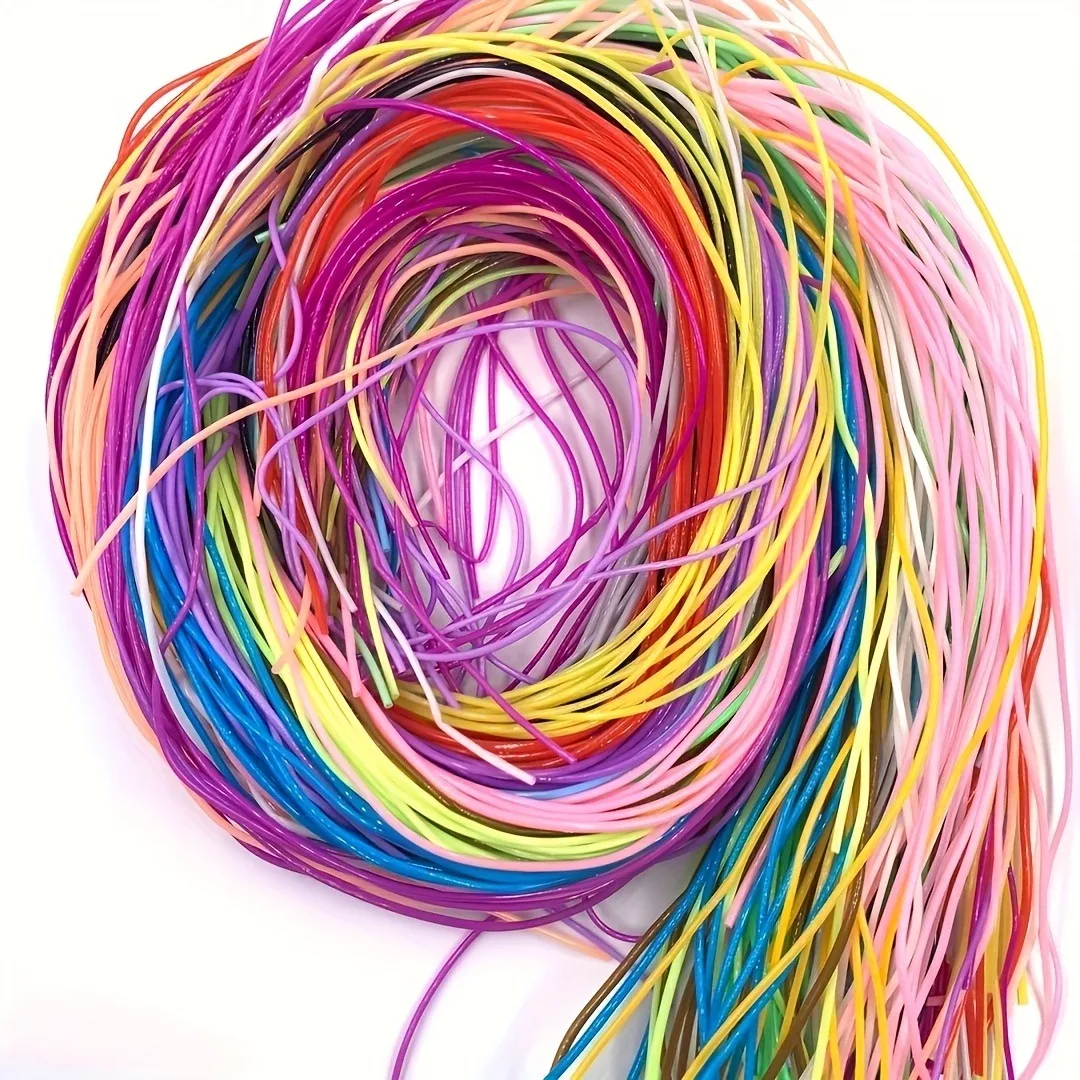 50Pcs Color Pvc Plastic Braided Rope Set, 39.37inch - Vivid Rainbow ...