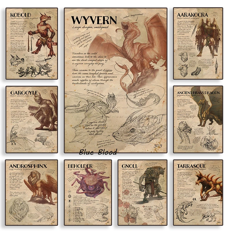 Classic-Horror-Monster-Dungeons-and-Dragons-Game-posters-vintage ...