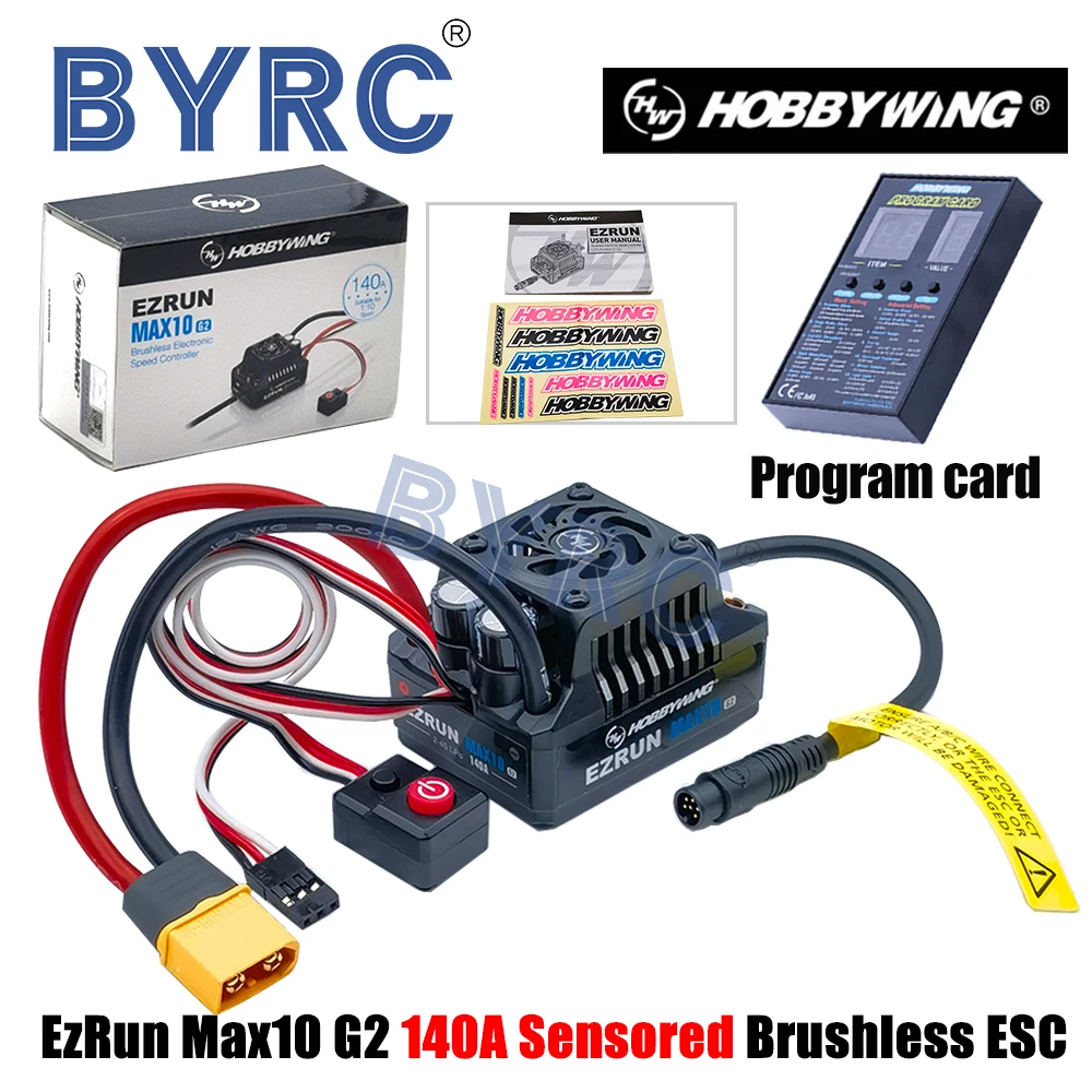 HobbyWing-EZRUN-MAX10-G2-140A-Sensored-2-4S-Lipo-Brushless-ESC-For-1-10 ...