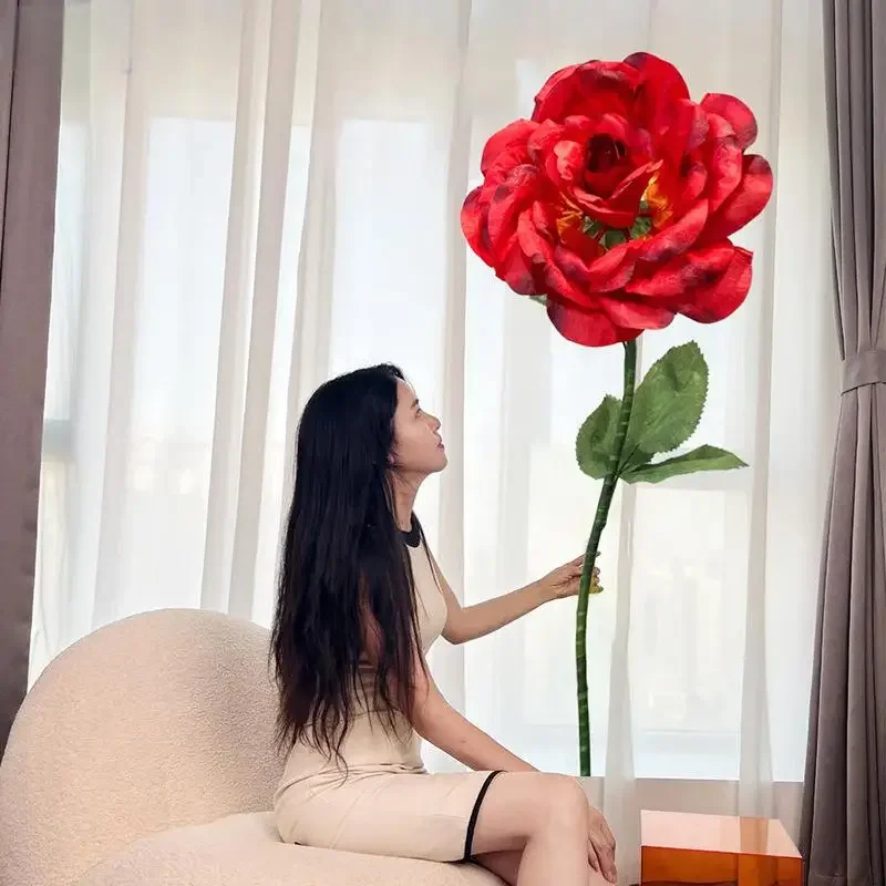 Giant Artificial Automatic Opening And Closing Rose Paper Flower ...