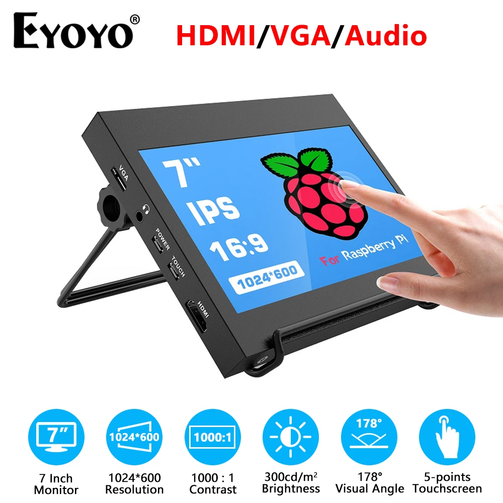 Raspberry-Pi-4-Screen-7-Inch-IPS-Monitor-With-Case-Capacitive-Touch ...