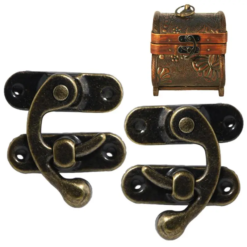 Wood Jewelry Box Hook Clasp 2pcs Brass Retro Clasp Latch For Antique ...