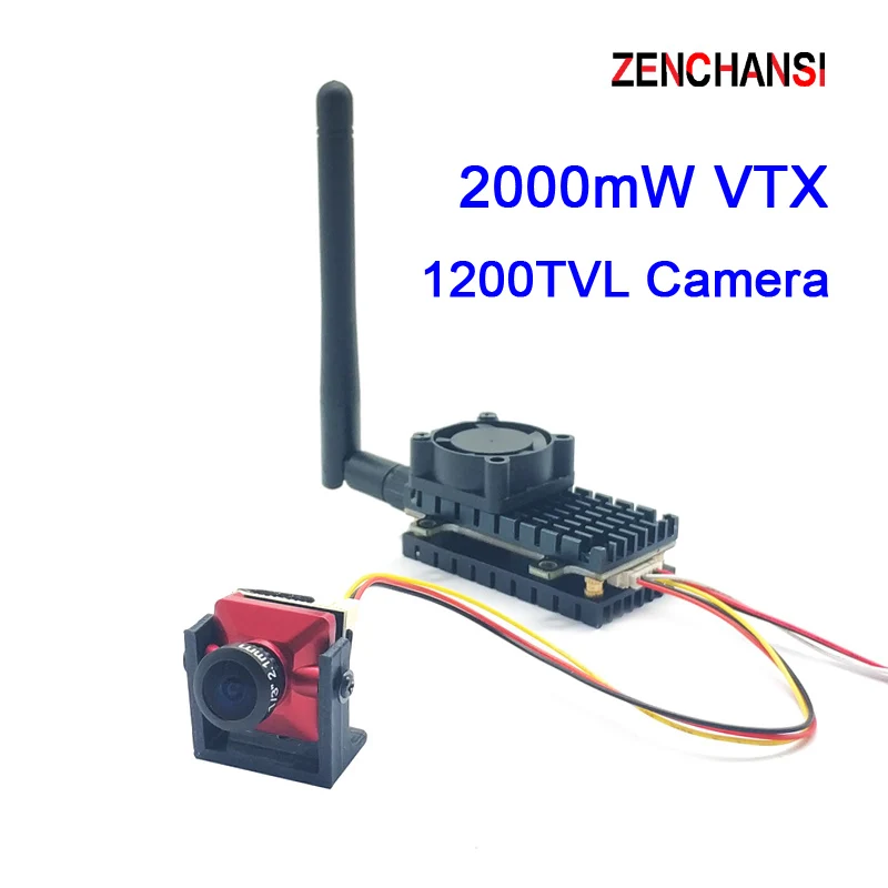 Over 20Km Range 5.8Ghz 2W FPV Wireless Transmitter 2000MW 48CH Video AV ...