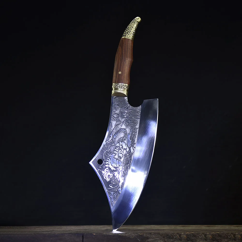 Machete-Kitchen-Chopper-Knife-Handmade-Forged-High-Carbon-Steel-Tiger ...