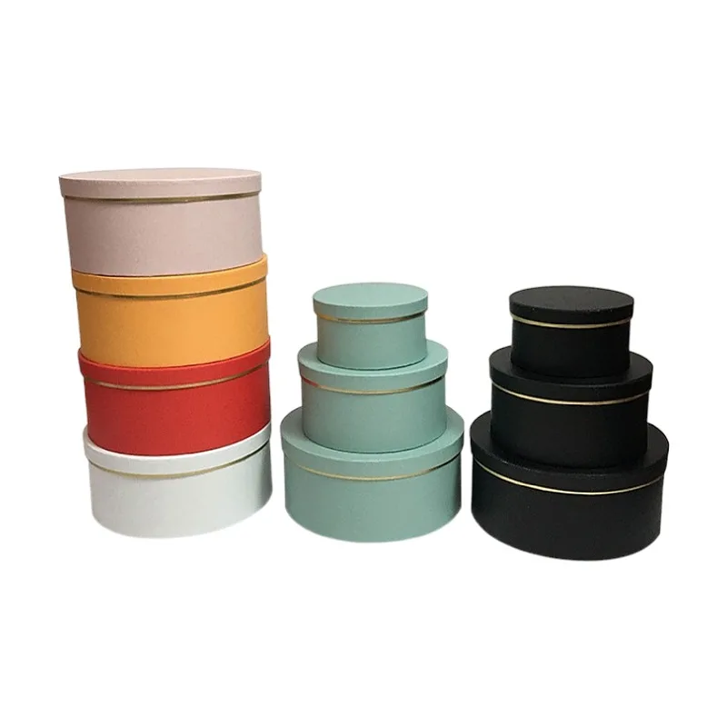 3Pcs-Set-Circular-Flower-Box-25cm-Round-Cardboard-Gift-Boxes-Solid ...