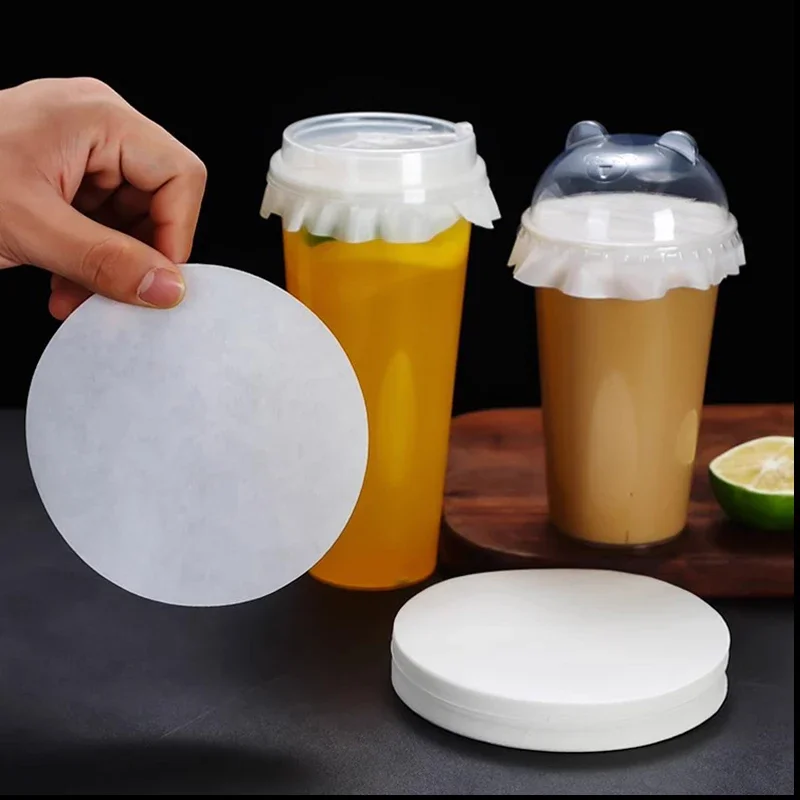 500 Pcs of Milk Tea Cups Leak Proof Paper Takeaway Packaging Sealing ...