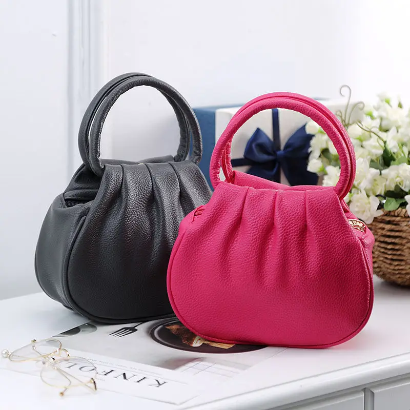 Mini-Hot-Pink-Leather-Tote-Bag-Women-Small-Pink-Purses-And-Handbags ...