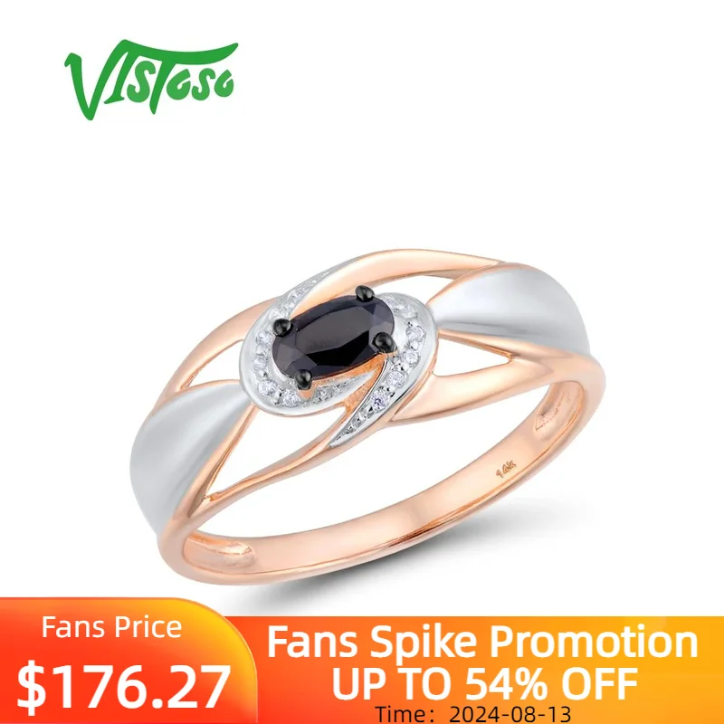 VISTOSO-anillo-solitario-de-oro-rosa-585-de-14-quilates-para-mujer ...