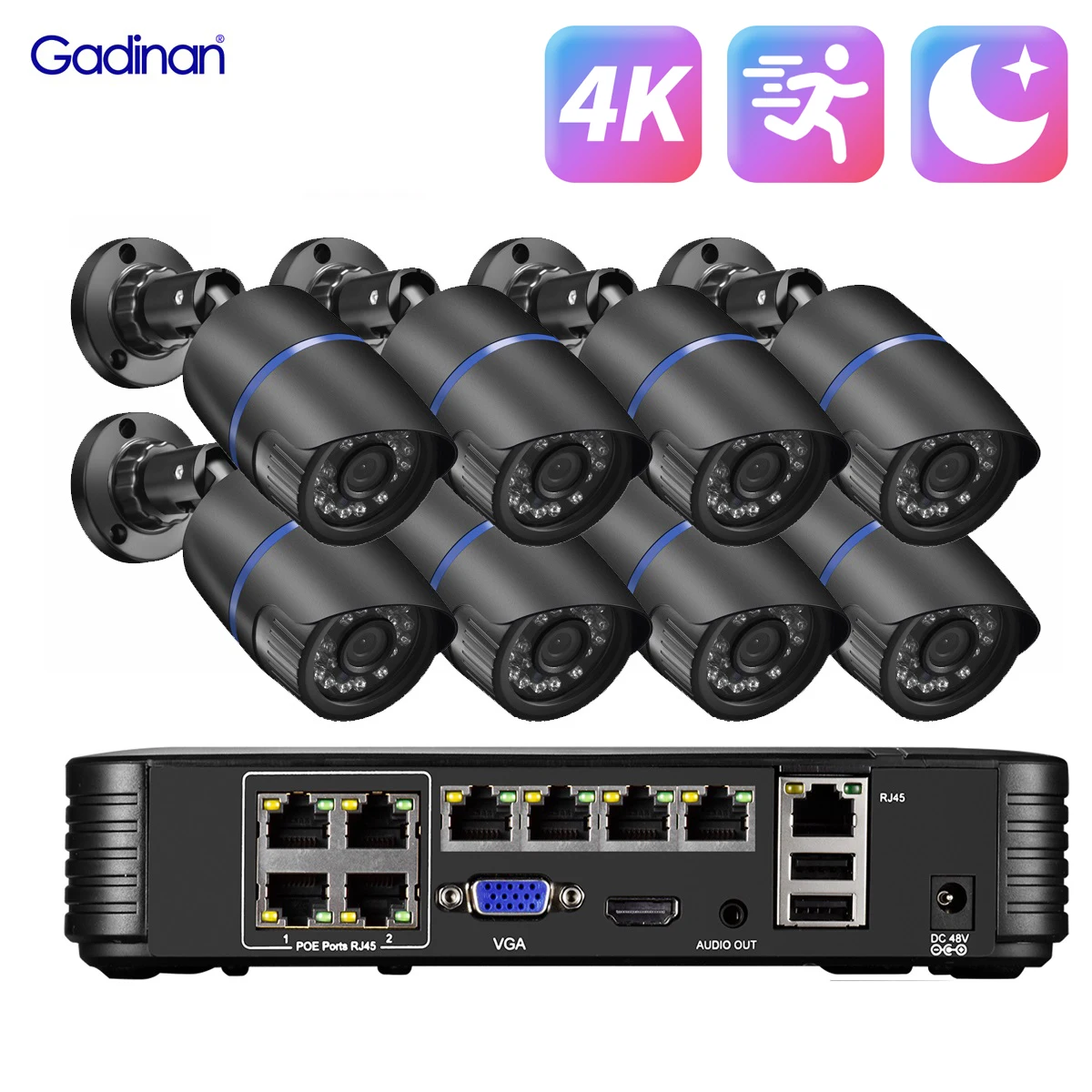 Gadinan-8pcs-8MP-AI-Security-Camera-System-Kit-POE-8CH-NVR-IP-Camera ...