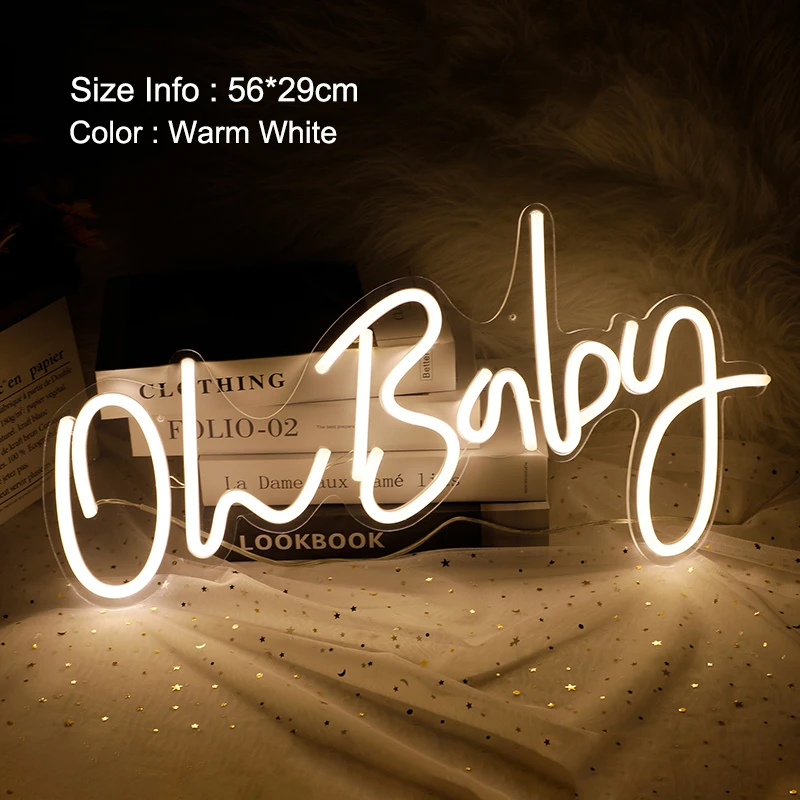 Neon Lights Baby Shower | Baby Shower Decorations | Led Light Signs Oh ...