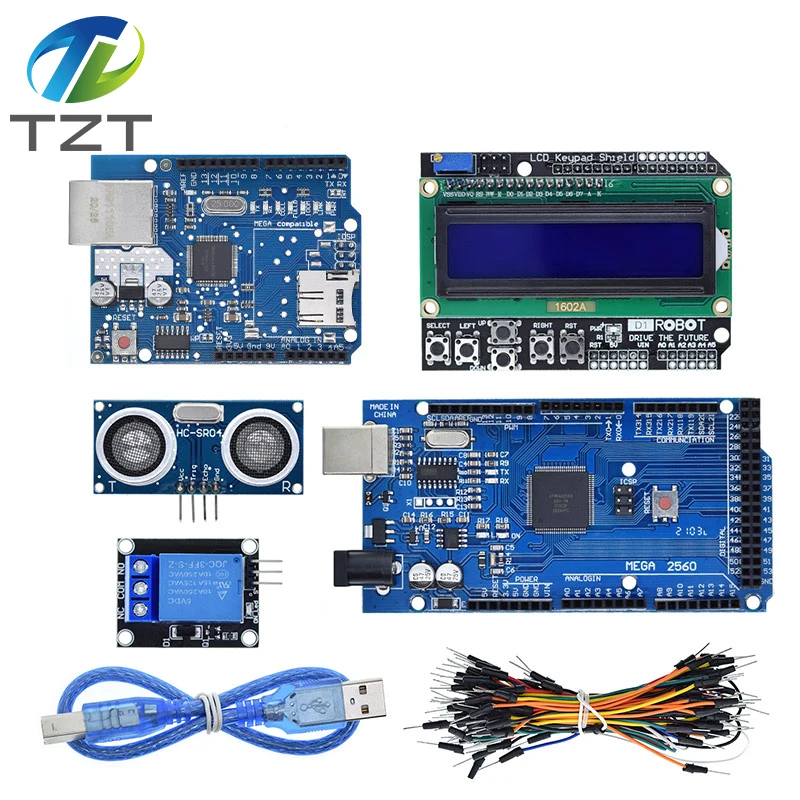Mega-2560-r3-for-arduino-kit-HC-SR04-breadboard-cable-relay-module ...