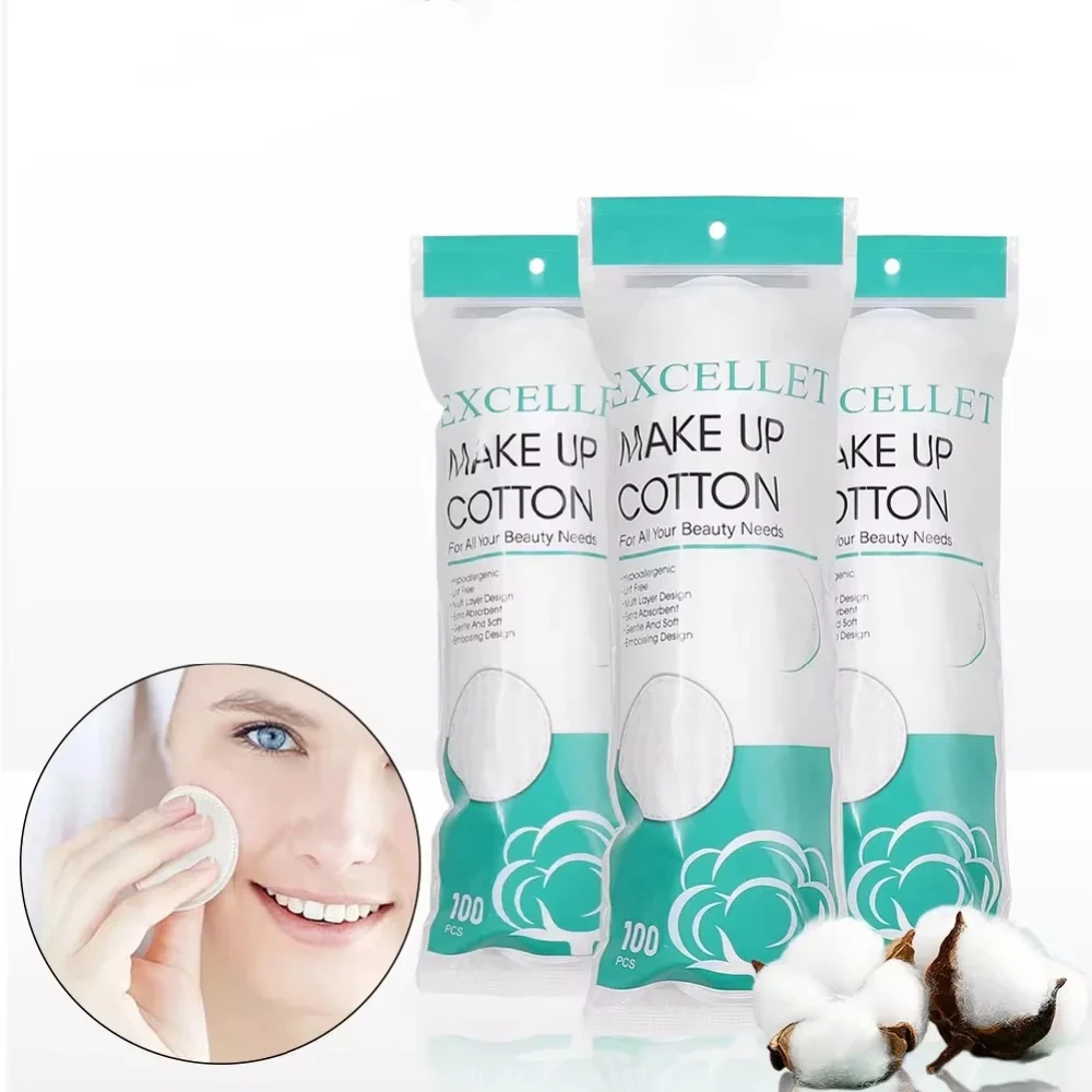 100Pcs/pack Facial Make Up Cosmetic Cotton Pads Round Soft Makeup Nail ...