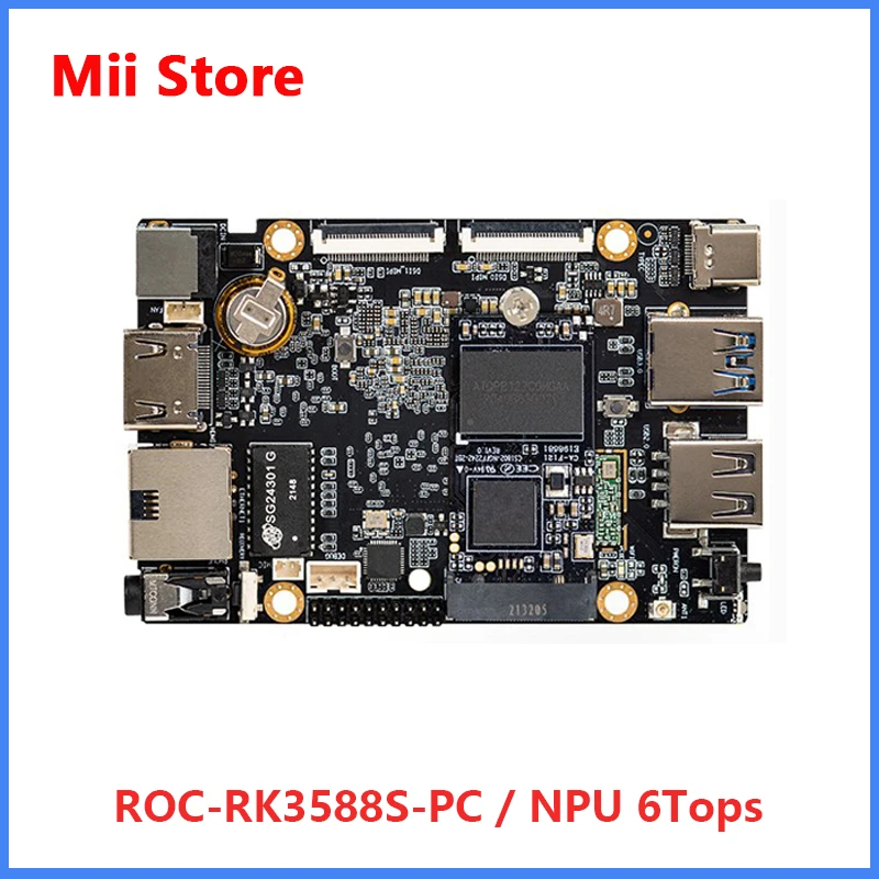 ROC RK3588S PC rockchip rk3588 8k ai mainboard 8 core 64 bit 4gb/8gb/16gb lpddr4 npu 6 topos ...