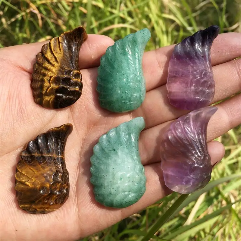 Natural-Crystal-Carving-Fluorite-Wing-Crafts-Healing-Gemstone-Stone ...