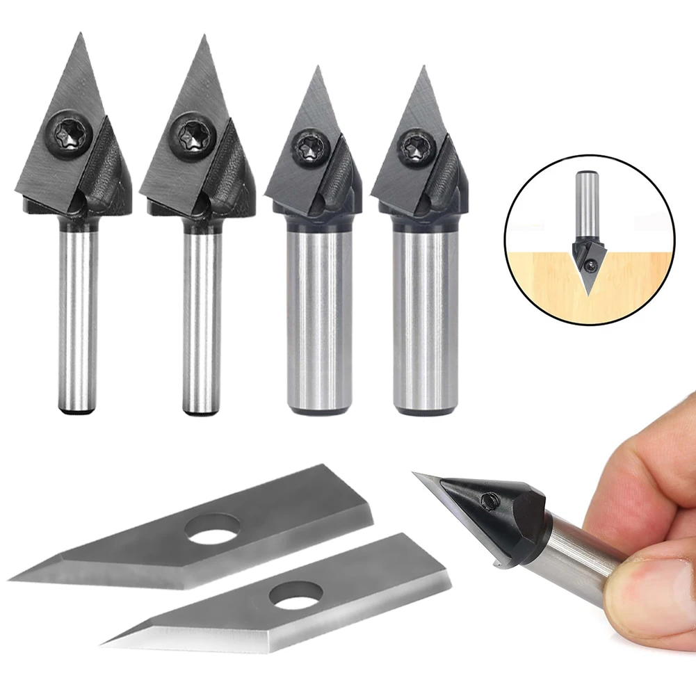 1Pc-Milling-Cutter-45-Degree-V-shaped-Router-Bit-Spare-Blades-For-Wood ...