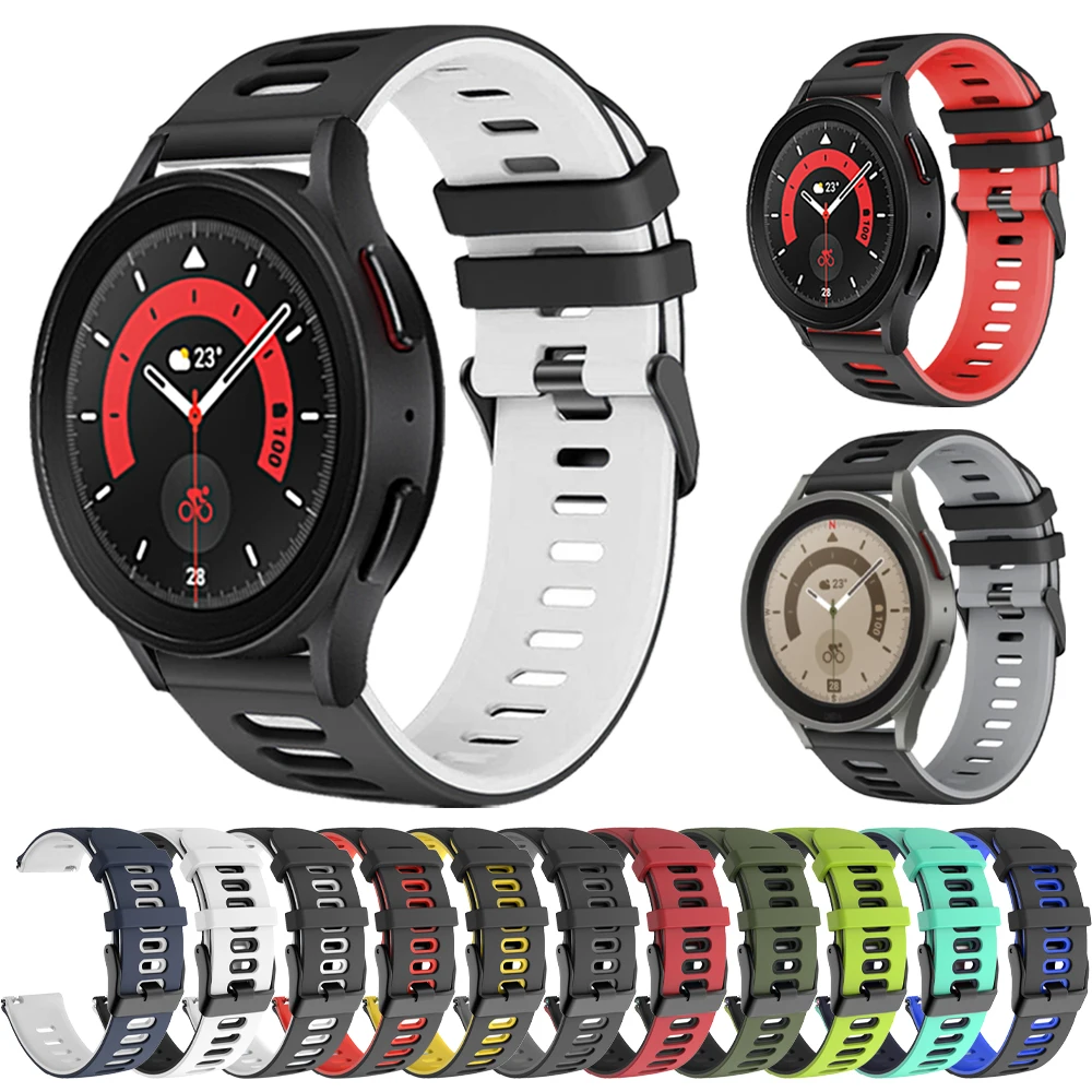 Rubber Sports Strap For Samsung Galaxy Watch 5 Pro 45mm Band Watch 4 44 ...