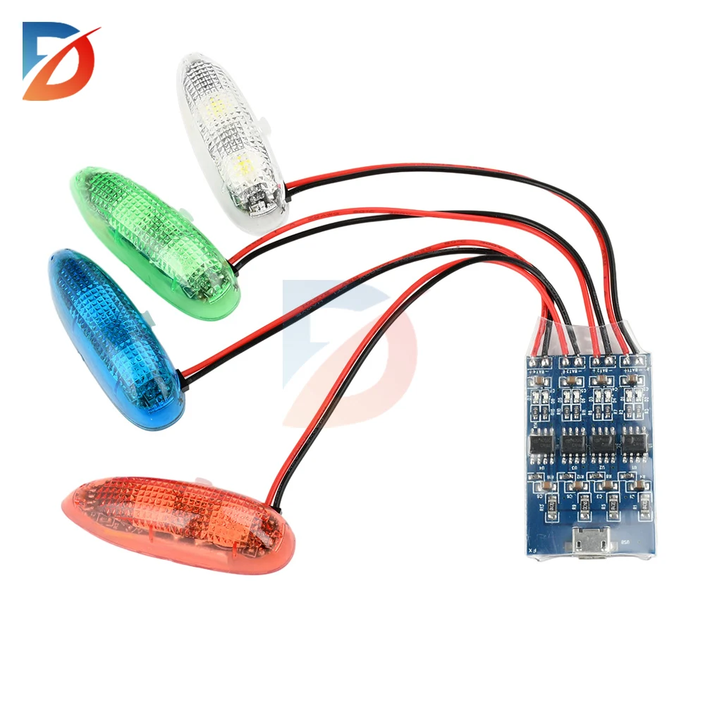 LED flash light wireless night flight light rechargeable 4 modes LED ...