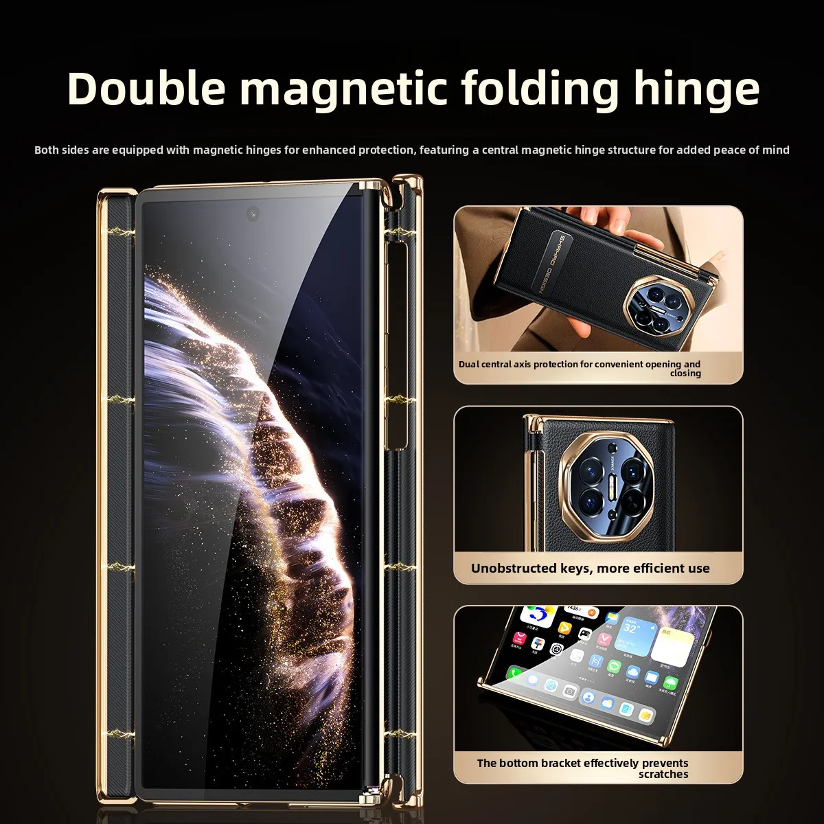 【Dual magnetic suction central axis hinge】for Huawei Mate XTs Case ...