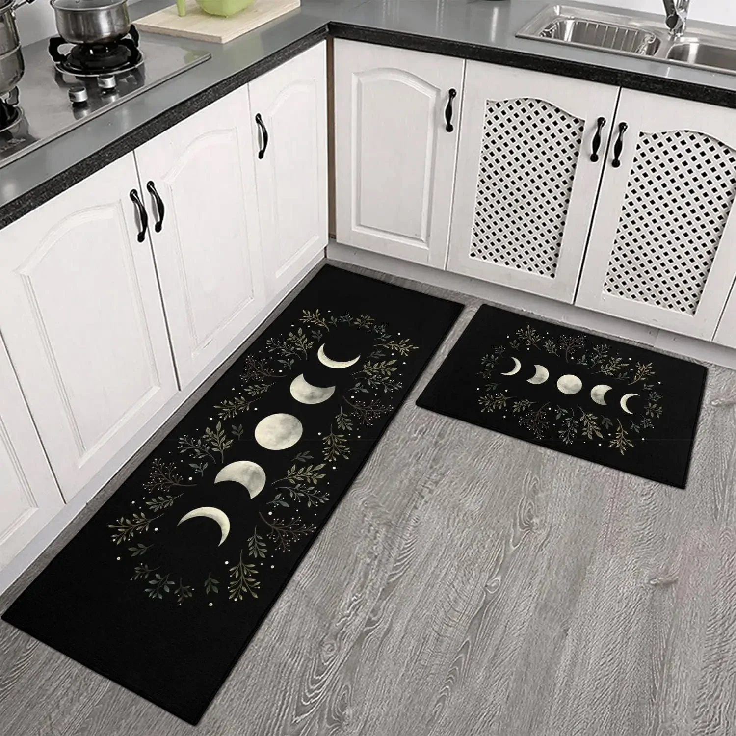 Kitchen-Rug-Black-Gothic-Witchy-Moon-Printed-Floor-Mat-Anti-slip-Long ...