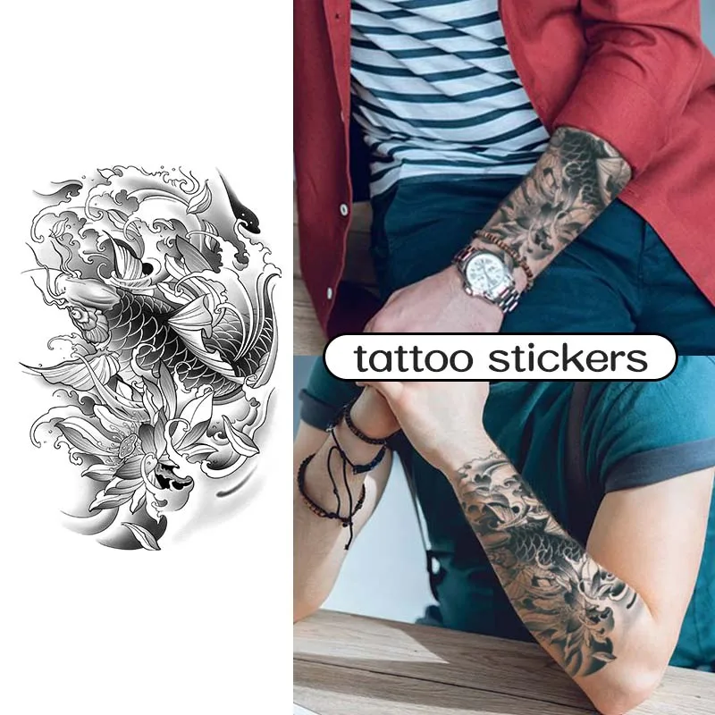 2Pcs-Long-Lasting-Herbal-Semi-Permanent-Tattoo-Sticker-Half-Arm ...