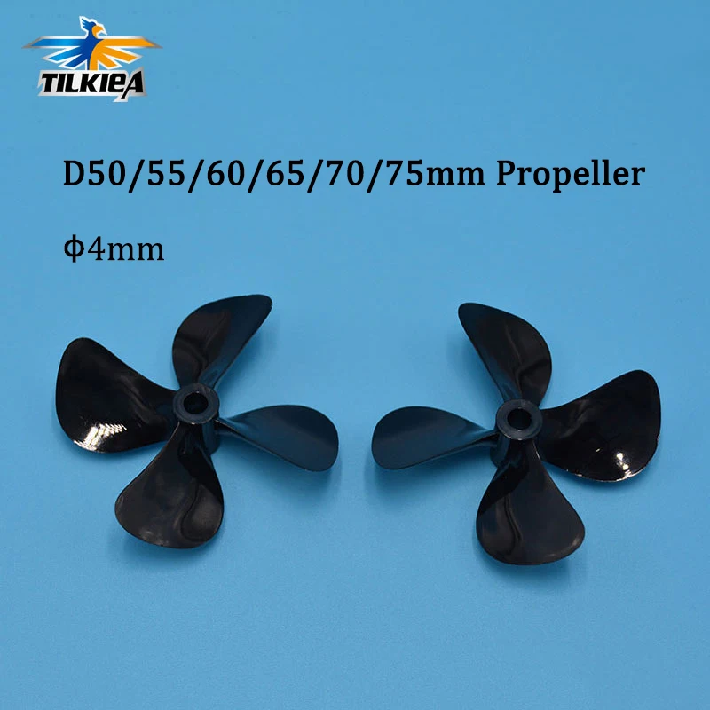 1pcs 4mm RC Boat Four Blades Paddle Positive/Reverse Boat Propeller ...
