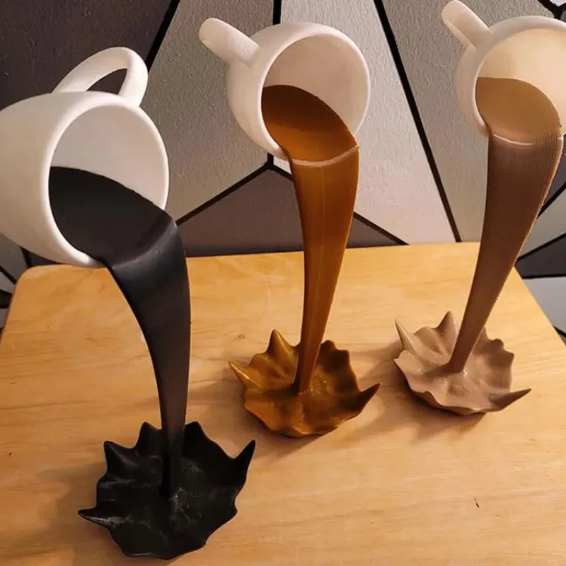 Floating-Coffee-Mug-Art-Sculpture-Office-Home-Kitchen-Decor-Statue ...