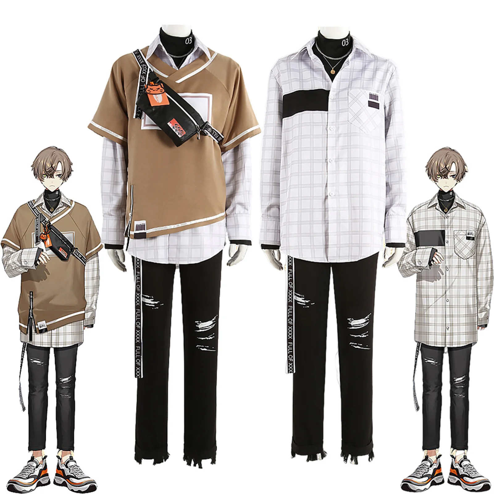 Anime-Vtuber-Alban-Knox-Cosplay-Costume-for-Men-Adult-Khaki-Vest-Casual ...