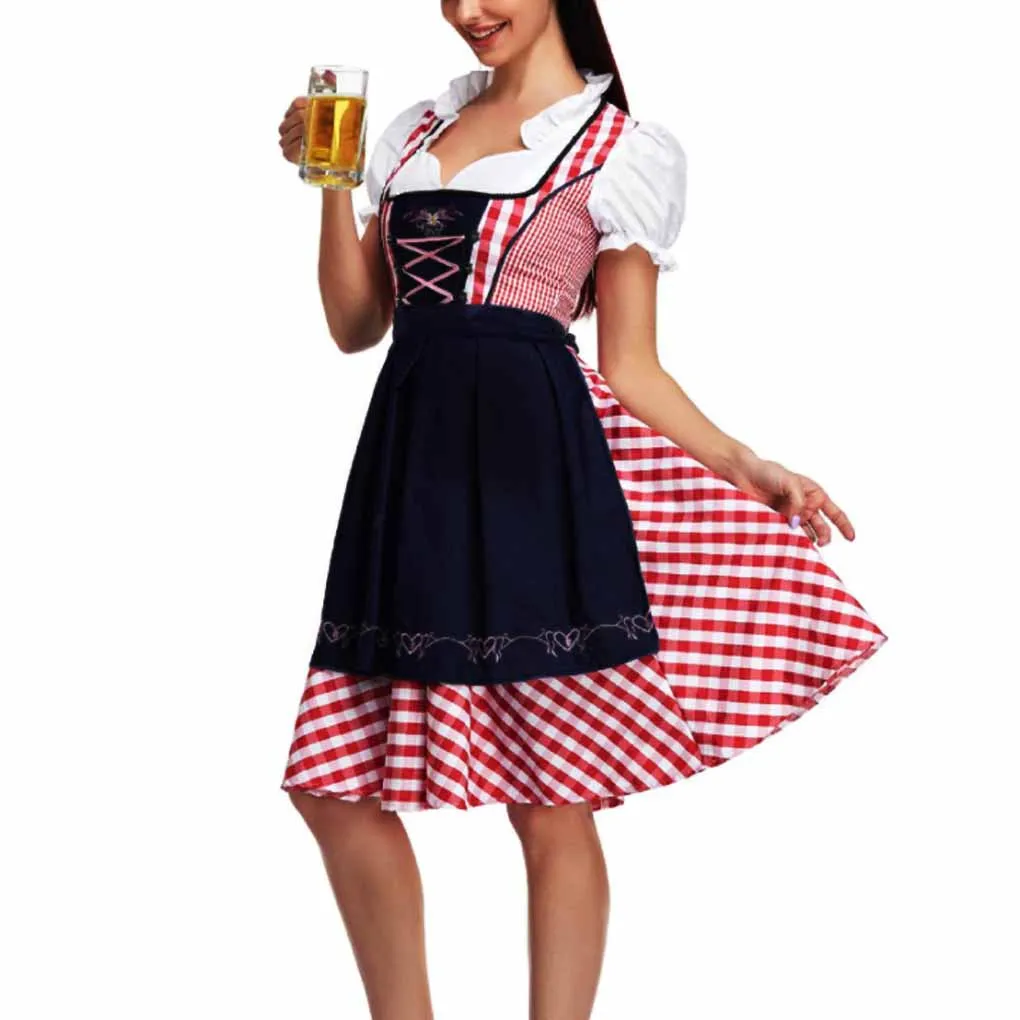 Oktoberfest-Dress-Women-Apron-Plaids-Waitress-Dresses-Exquisite-Classic ...