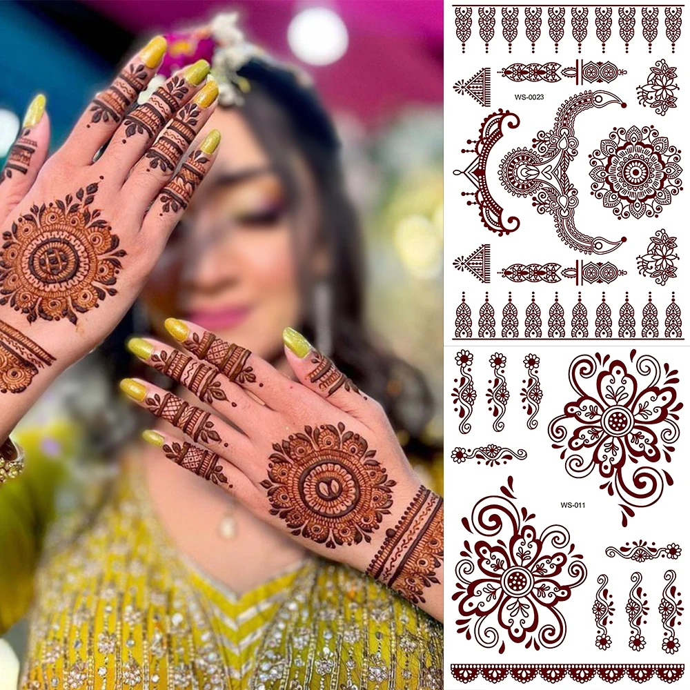 1Pcs-21-15cm-India-Mehndi-Design-Henna-Tattoo-Stickers-Vintage ...