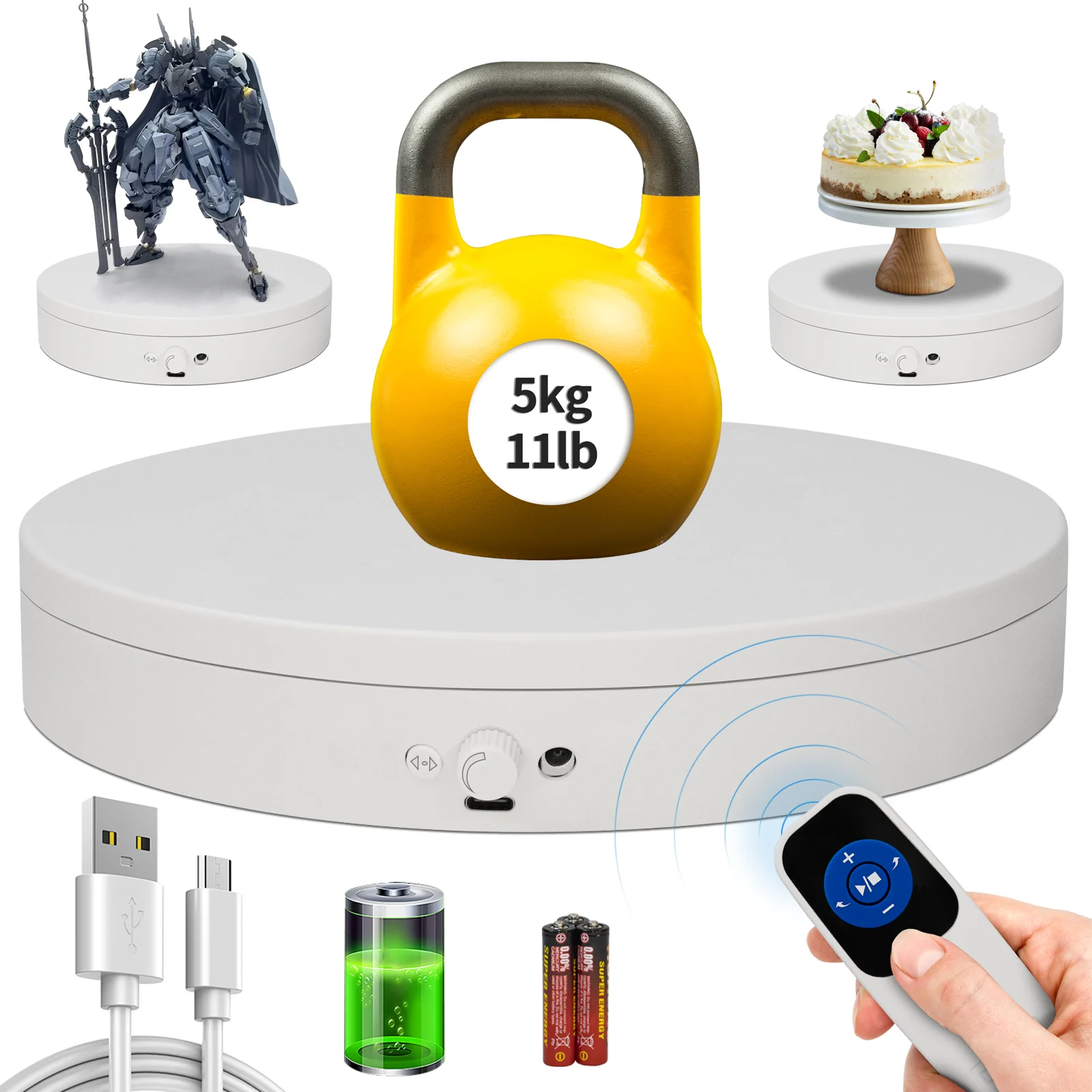 MT200RJDGEL05-K05 Remote Control Electric Turntable with Knob Speed ...