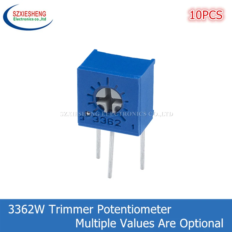 10PCS 3362W Trimmer Potentiometer Variable Resistor Cermet Trimpot 100R ...