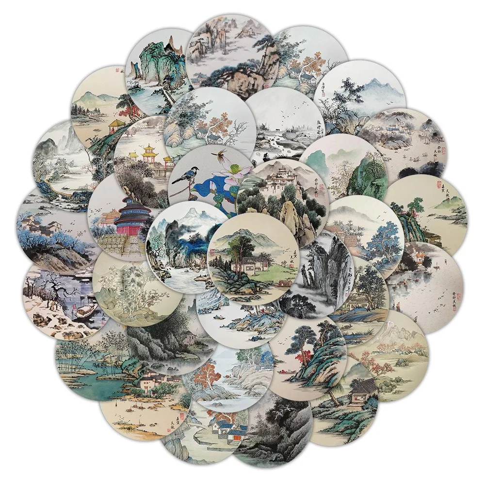 10-60Pcs-Chinese-Landscape-Painting-Ink-and-Wash-Traditional-Culture ...