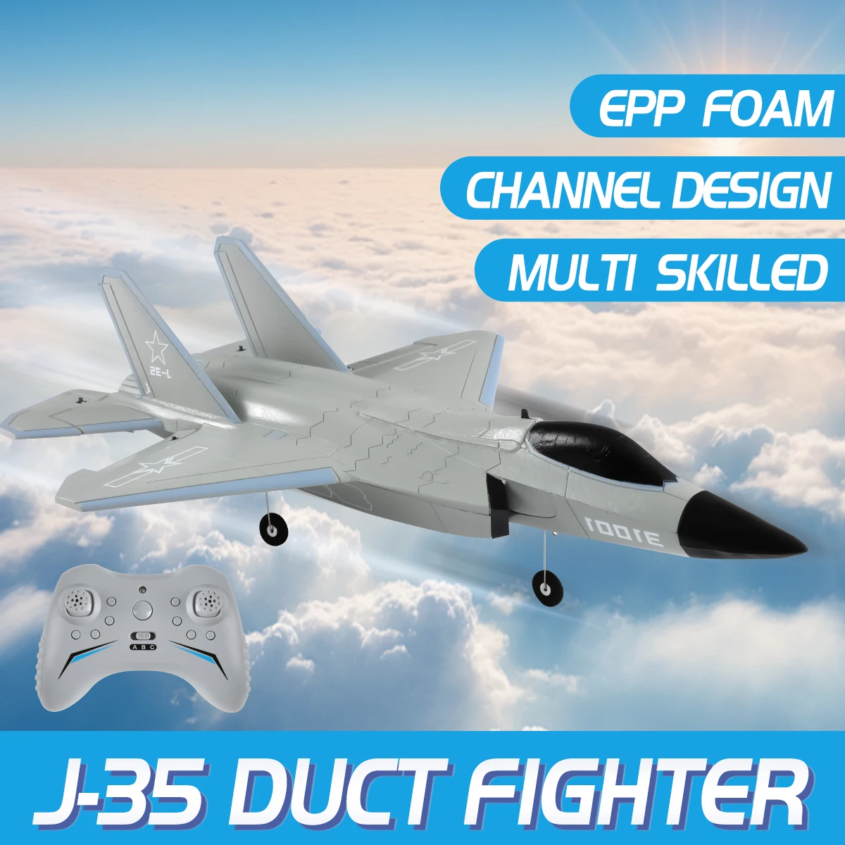 4-Channels-Big-Size-RC-Plane-Kit-F35-Fighter-Jet-Fixed-Wing-Airplane ...