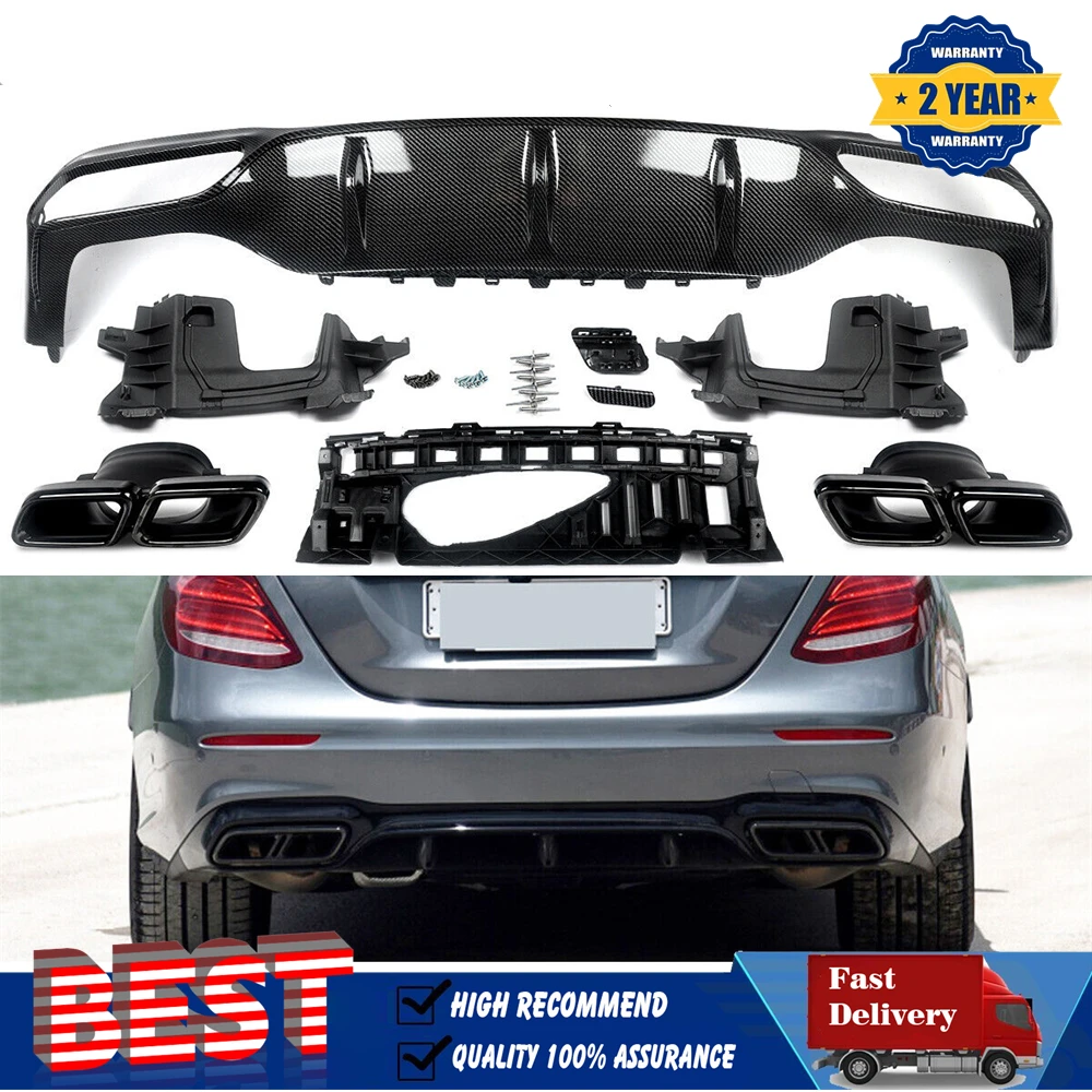 Rear-Bumper-Diffuser-W-Exhaust-Lip-For-Mercedes-Benz-W213-AMG-E-CLASS ...