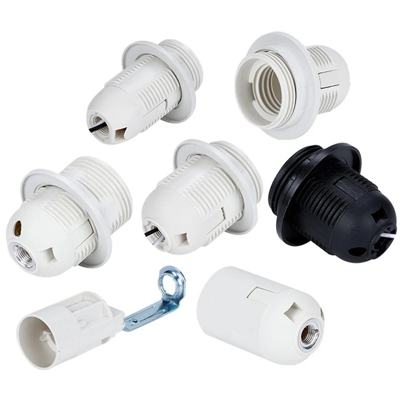 Black White E14 E27 Screw Lamp Holder Table Floor LED Light Head Socket ...
