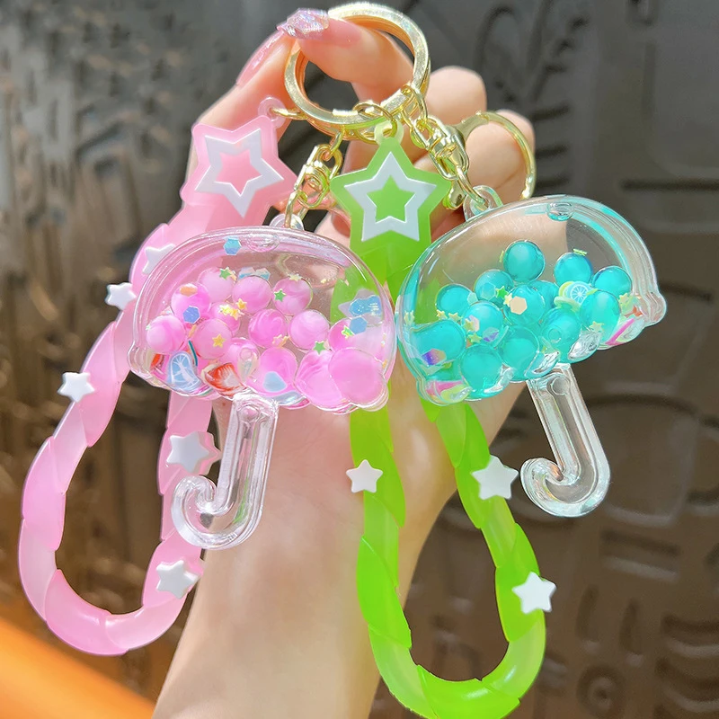 Cute-In-Oil-Bubble-Bead-Drift-Bottle-Tomato-Liquid-Umbrella-Keychain ...