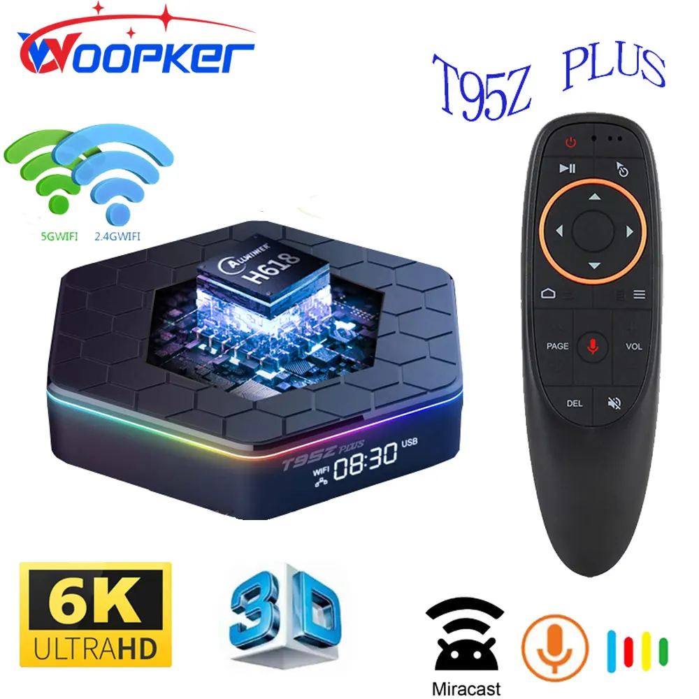 Woopker t95z além de caixa de tv android 12.0 6k hd rede player 4g 64g inteligente android caixa ...