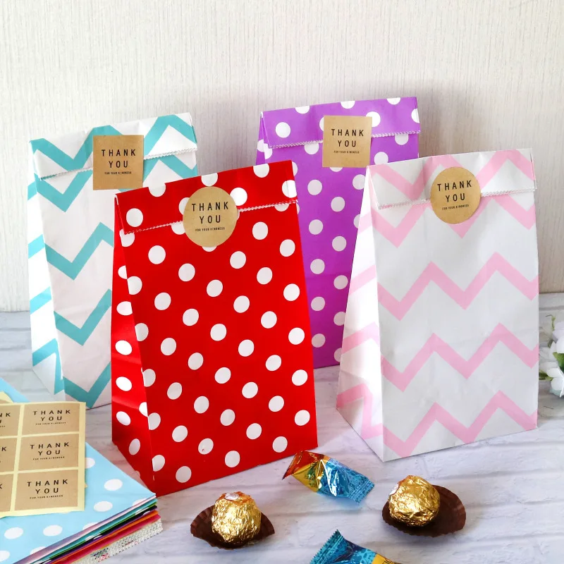 Paper-Bags-Chevron-Dots-Pattern-Standable-Open-Top-Paper-Bag-Wedding ...