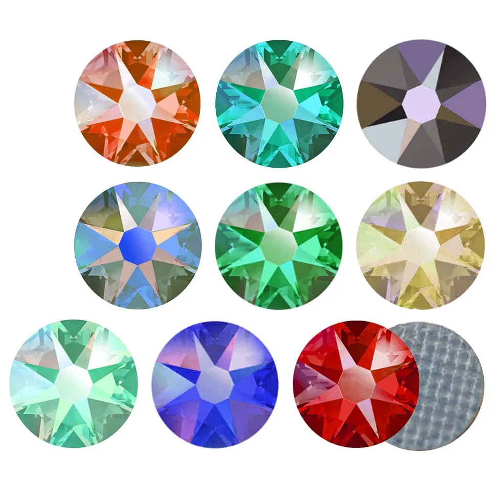PUBRILEX-Crystal 16facets Xirius Strass Shimmer AB Strass Effect Hotfix ...
