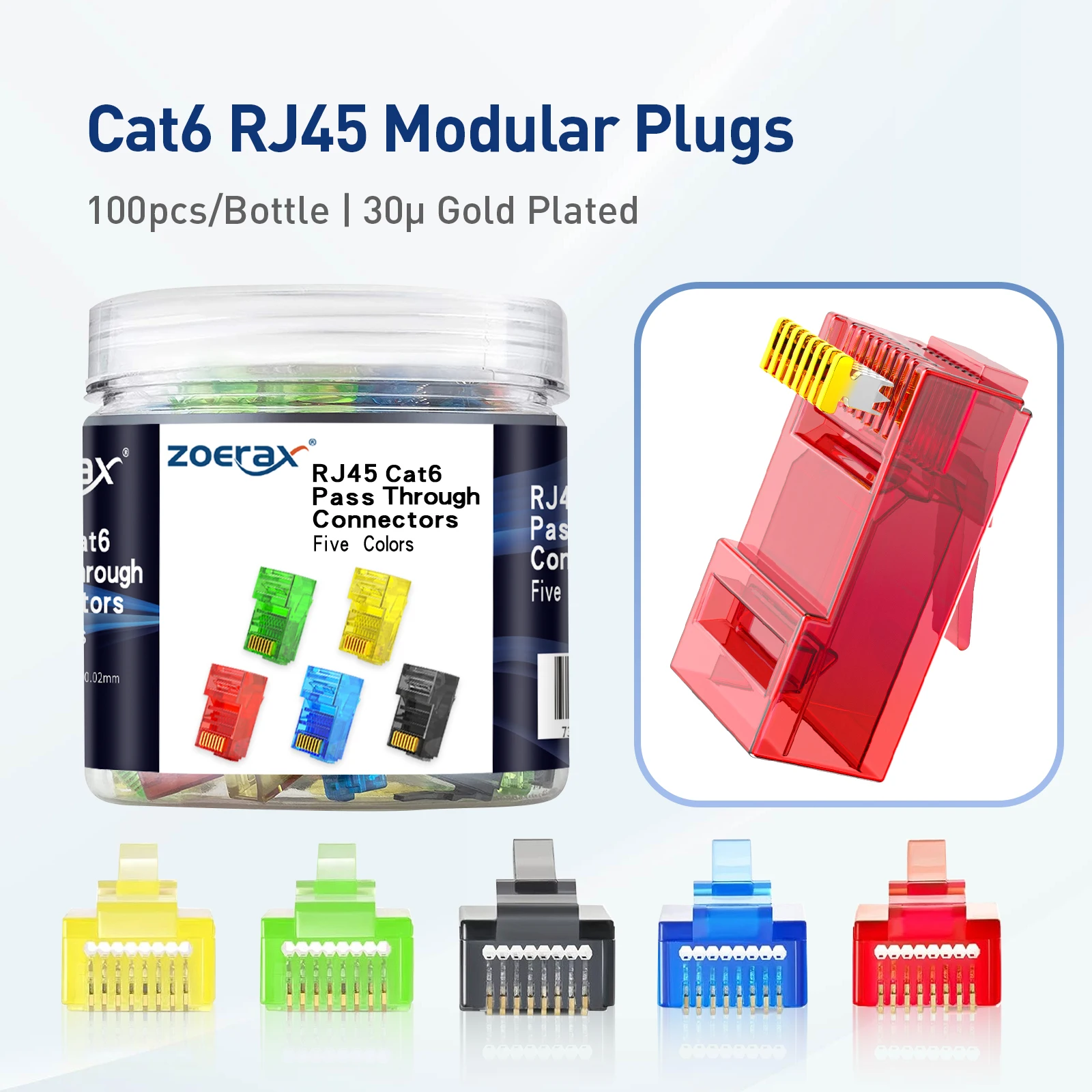 Cable Matters ZOERAX - Paquete De 100 Conectores RJ45 De Paso A Través ...