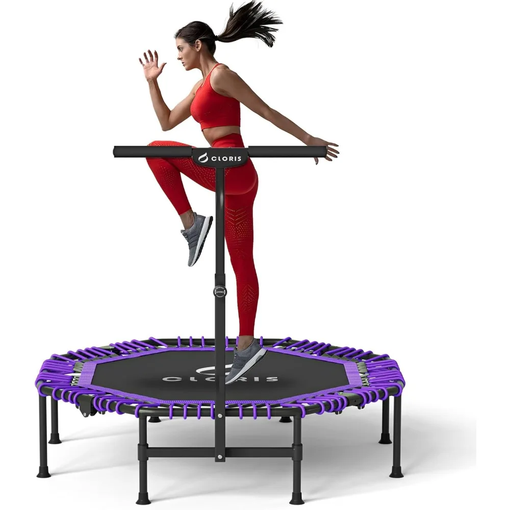Folding Mini Fitness Trampoline – Adjustable Handle for Kids and Adults ...