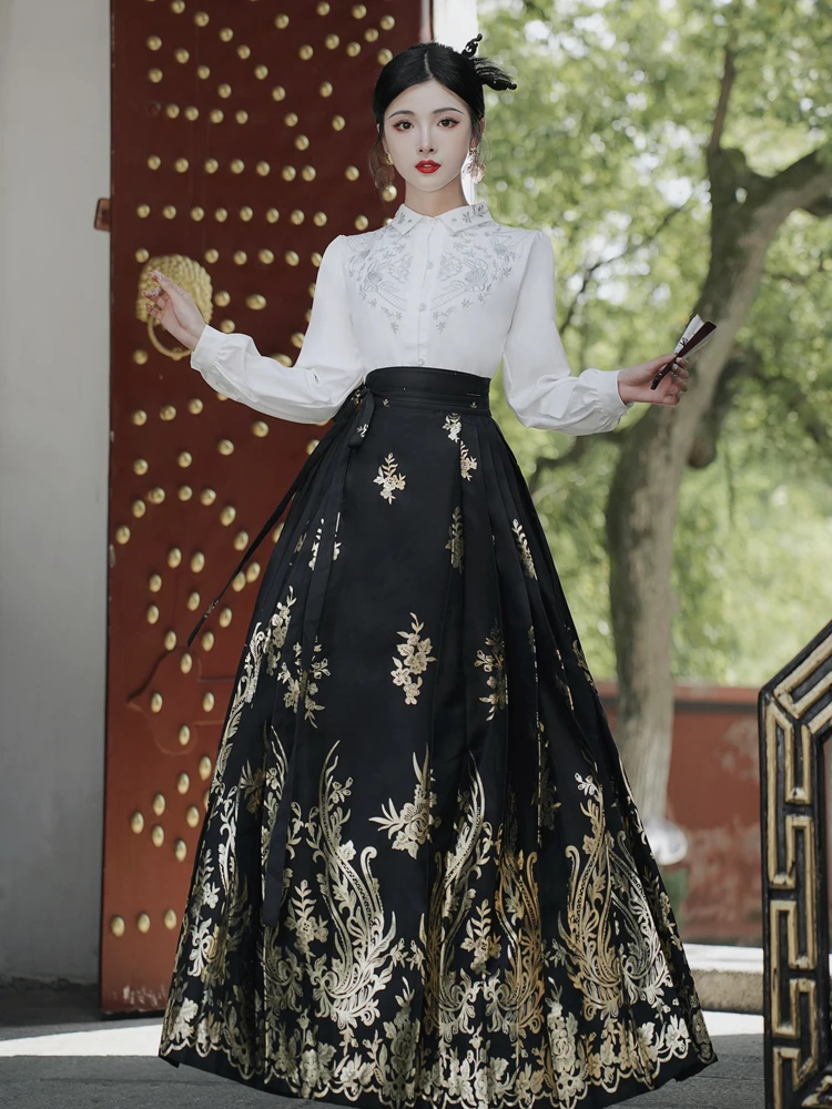 Original-Hanfu-Ma-Mian-Skirt-Women-Summer-High-Waisted-Maxi-Pleated ...