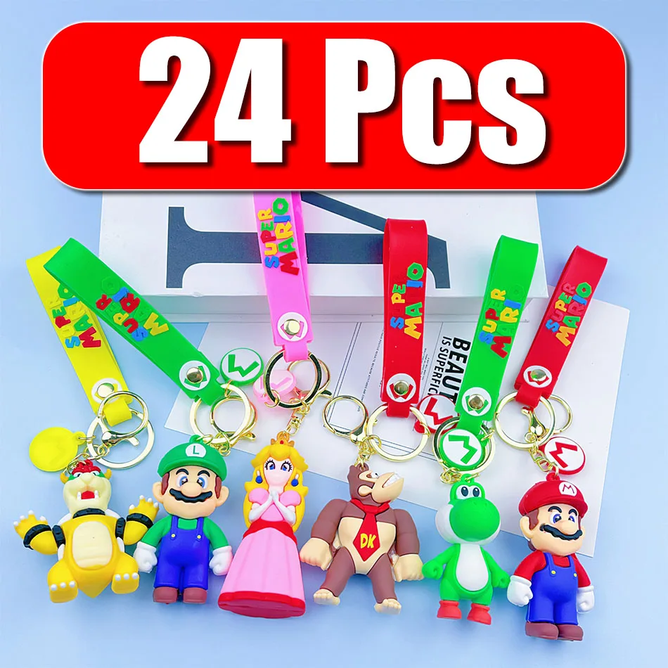 Set-24Pcs-Super-Mario-Bros-Keychain-Action-Figure-Pendant-Cute-Cartoon ...