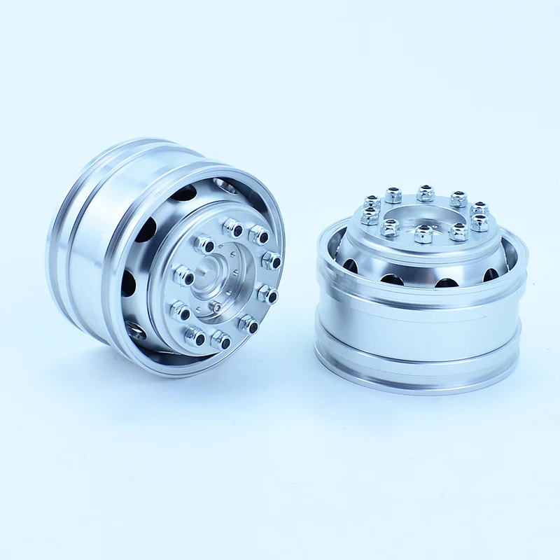 2pcs Aluminum Alloy Wheels 25mm Bearing Hub Rim for 1/14 Tamiya RC Dump ...