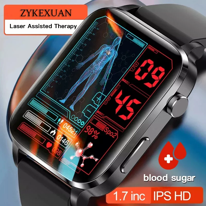Painless Non invasive Blood Sugar Smart Watch Men Laser Treatment