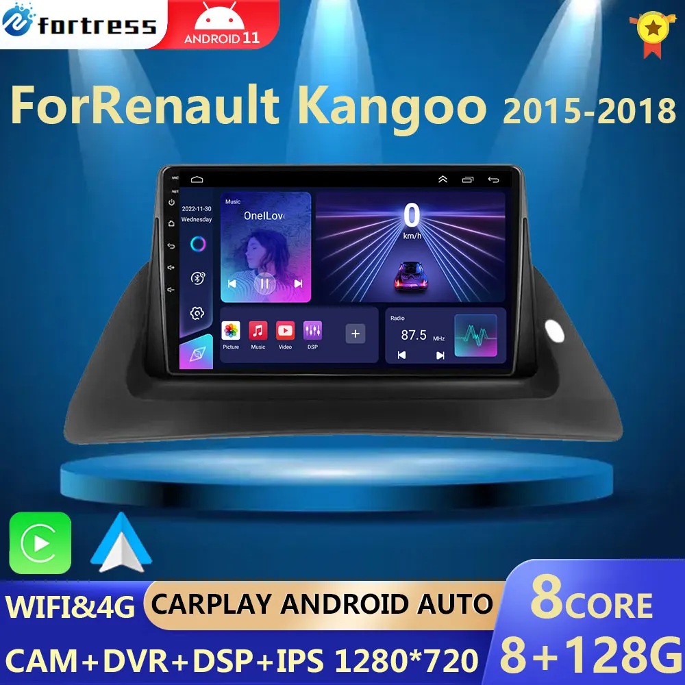 Carplay Android 12 2 din Android 12 Car Radio For Renault Kangoo 2015-2018 android auto gps ...