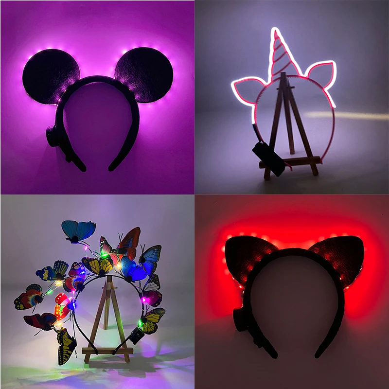 LED Cat Ear Headband Wedding Concert Masquerade Festival Party women ...