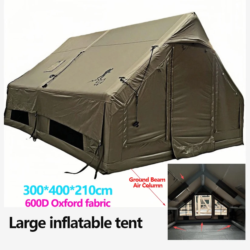 12㎡ Thickened 600D Oxford Fabric Inflatable Tent with Reinforced Ground ...