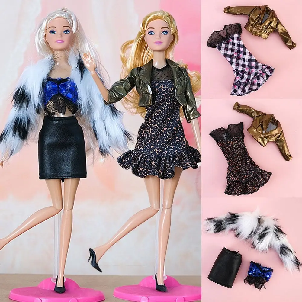 1-Set-1-6-Doll-Fashion-Clothes-Winter-Wear-Plush-Coat-Skirt-Girl-Doll ...